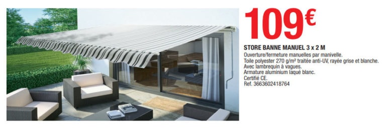Toile Store Banne Brico Depot